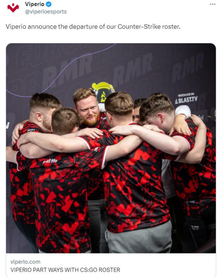 Viperio's CS:GO Roster Departs, Transitioning to Free Agents. CS:GO ...