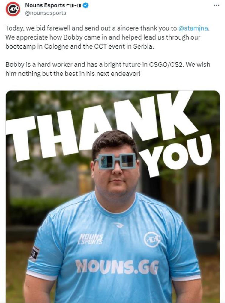 Nouns Faces Leadership Void as Bobby "stamina" Eitrem Departs. CS:GO ...